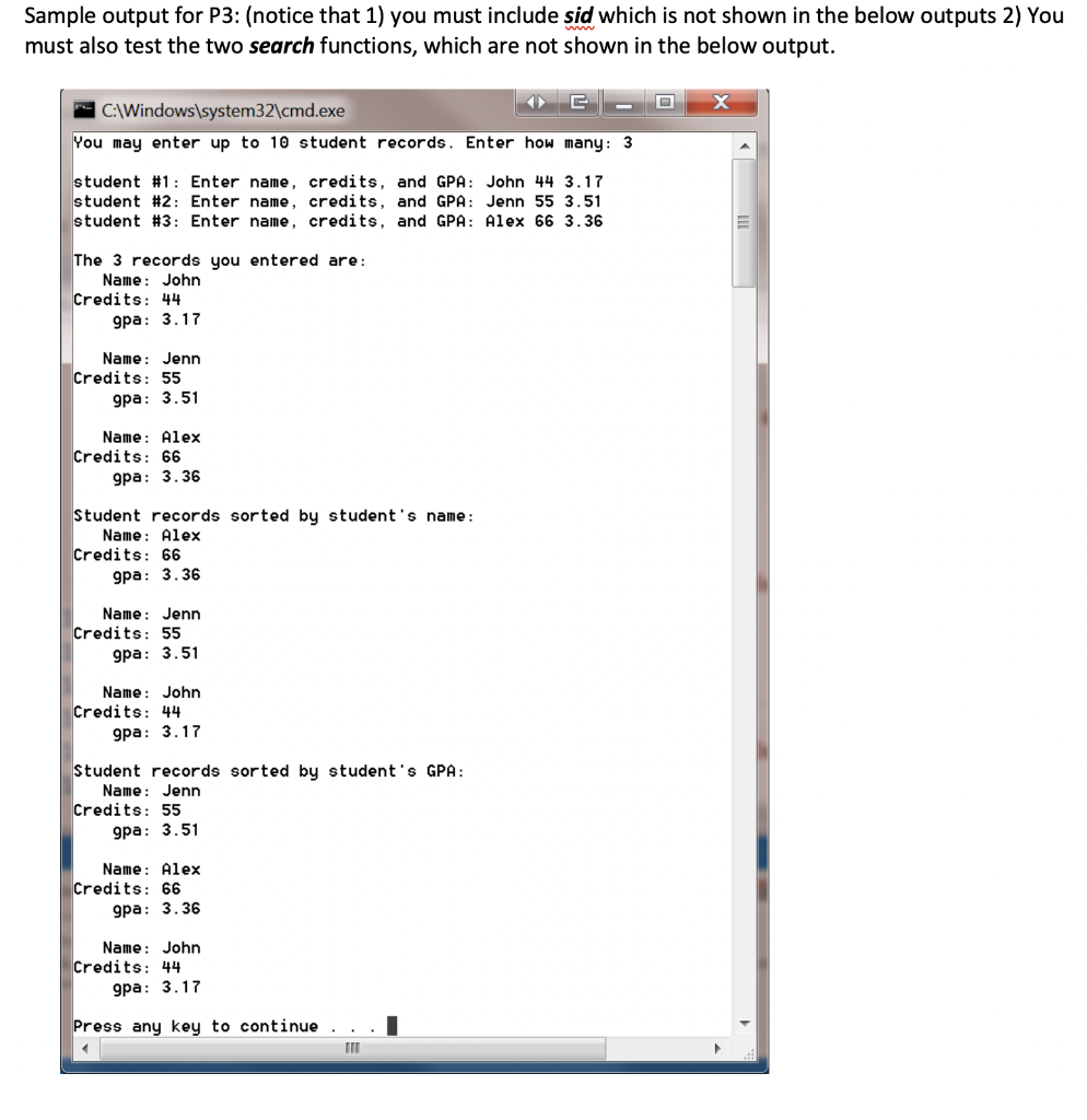 P3.1 Parallel arrays processing problem: Implement | Chegg.com