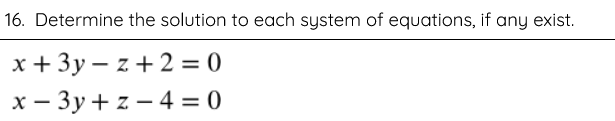 Solved 16. Determine the solution to each system of | Chegg.com
