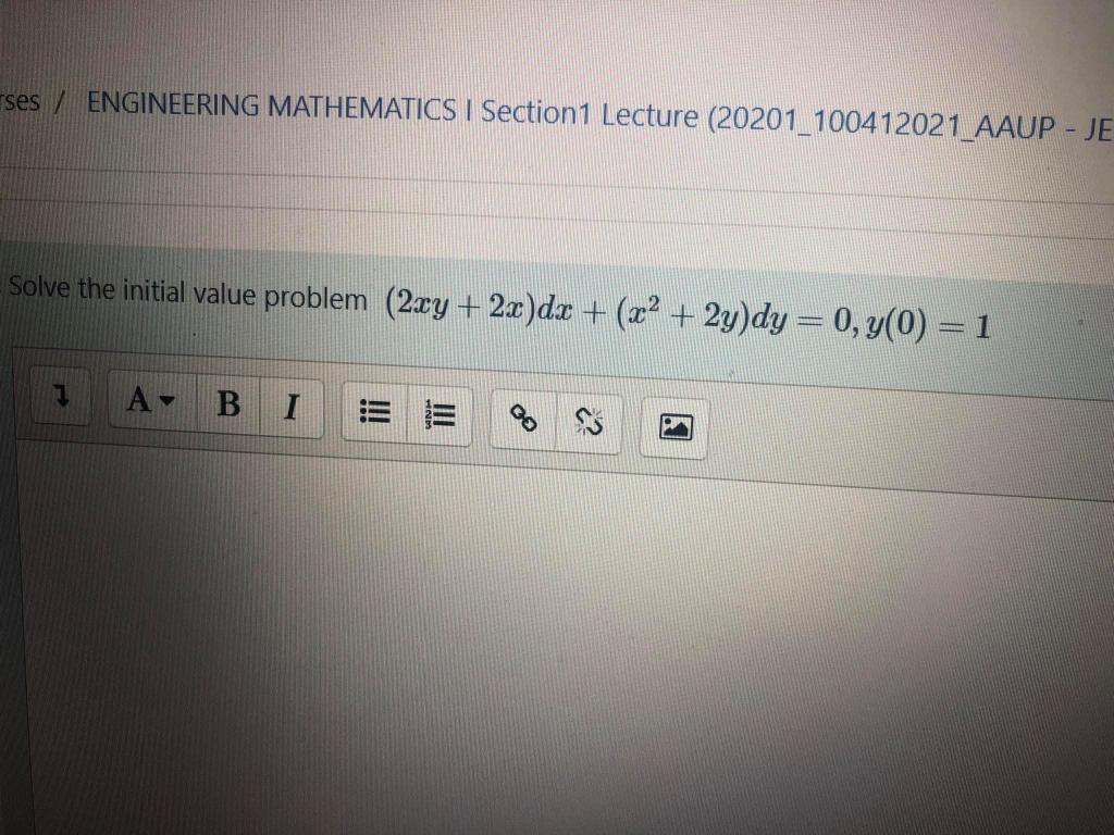 Solved Tses / ENGINEERING MATHEMATICS I Section1 Lecture | Chegg.com