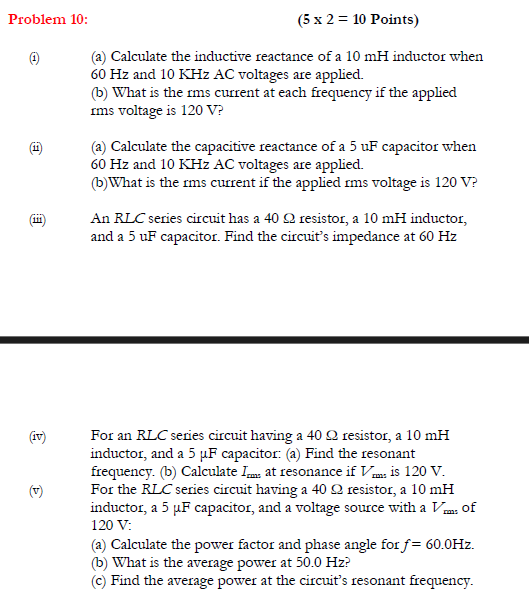 Solved Problem 10: (5×2=10 Points ) (i) (a) Calculate the | Chegg.com Solved Problem 10: (5×2=10 Points ) (i) (a) Calculate the | Chegg.com