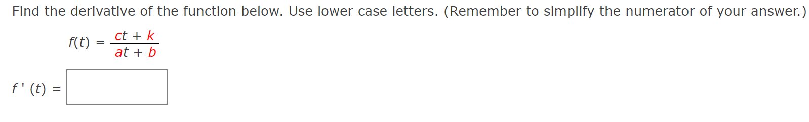 Solved Find the derivative of the function below. Use lower | Chegg.com