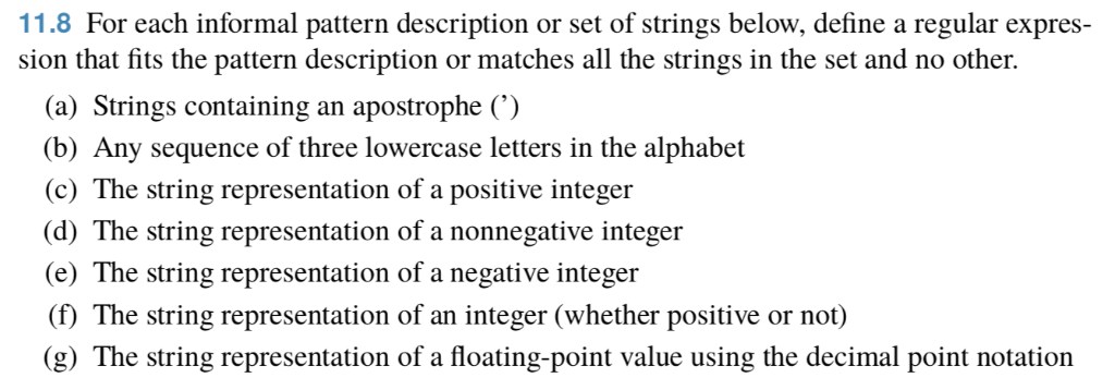 Solved Python 3.7 For each informal pattern description | Chegg.com