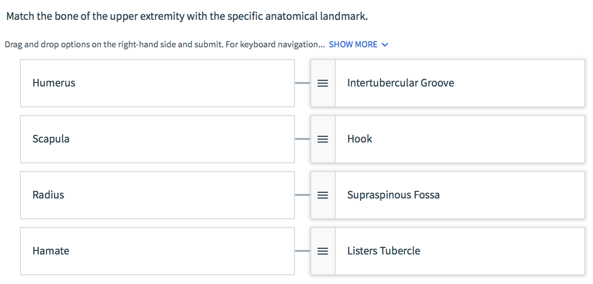 Solved Match the bone of the upper extremity with the | Chegg.com