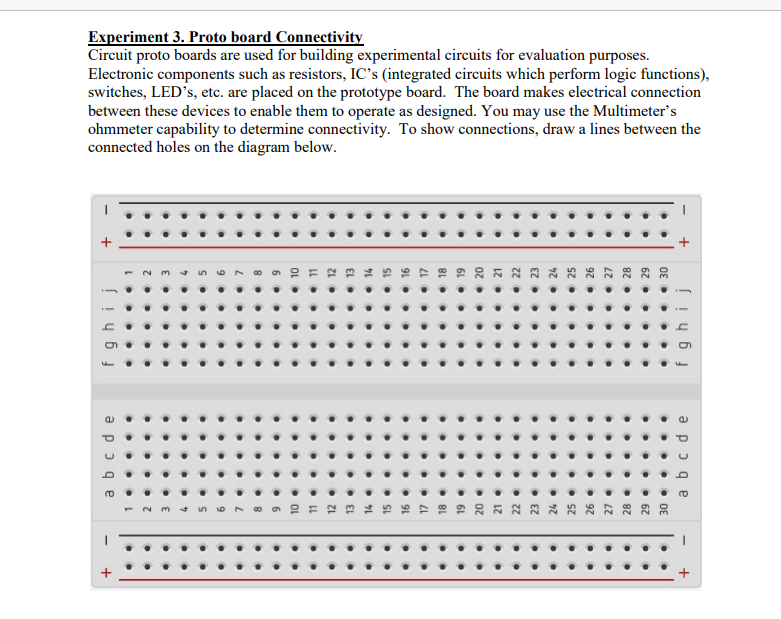 Solved Experiment 3. Proto board Connectivity Circuit proto | Chegg.com