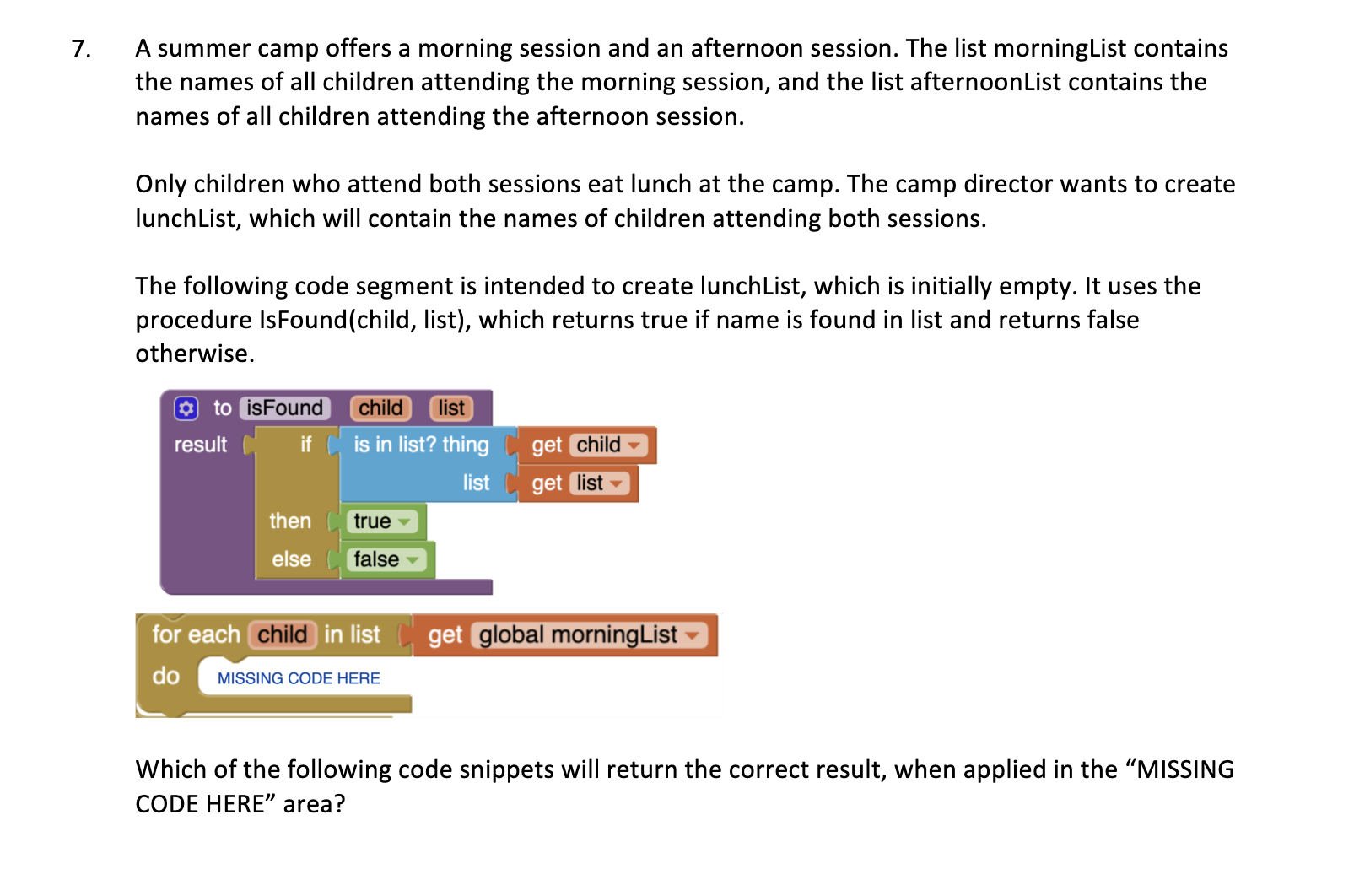 Solved A summer camp offers a morning session and an | Chegg.com