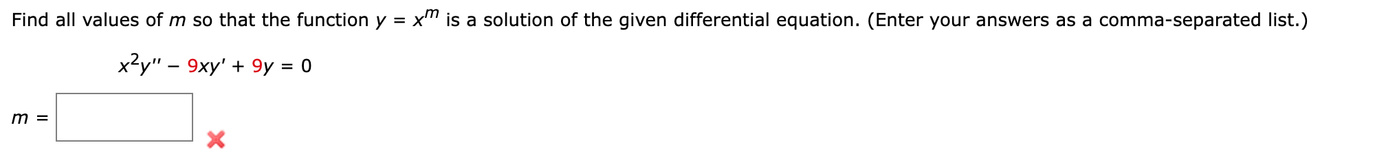 Solved Find all values of m so that the function y=xm is a | Chegg.com