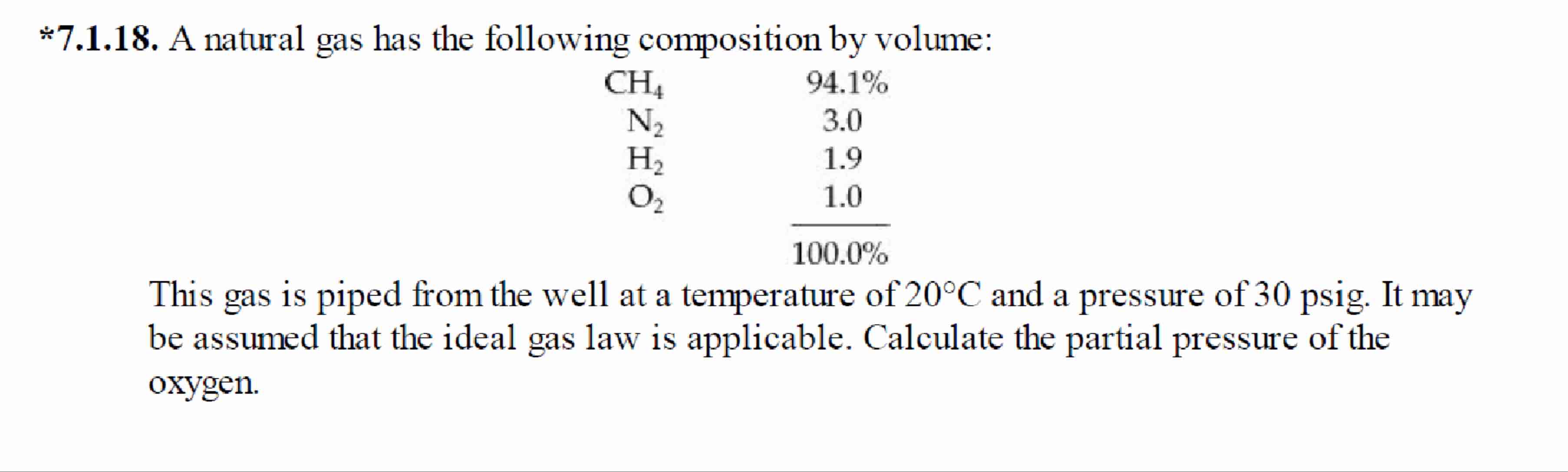 *7.1.18. ﻿A natural gas has the following composition | Chegg.com