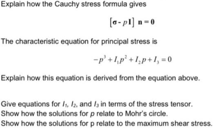 Solved Explain how the Cauchy stress formula gives [c- pl] | Chegg.com