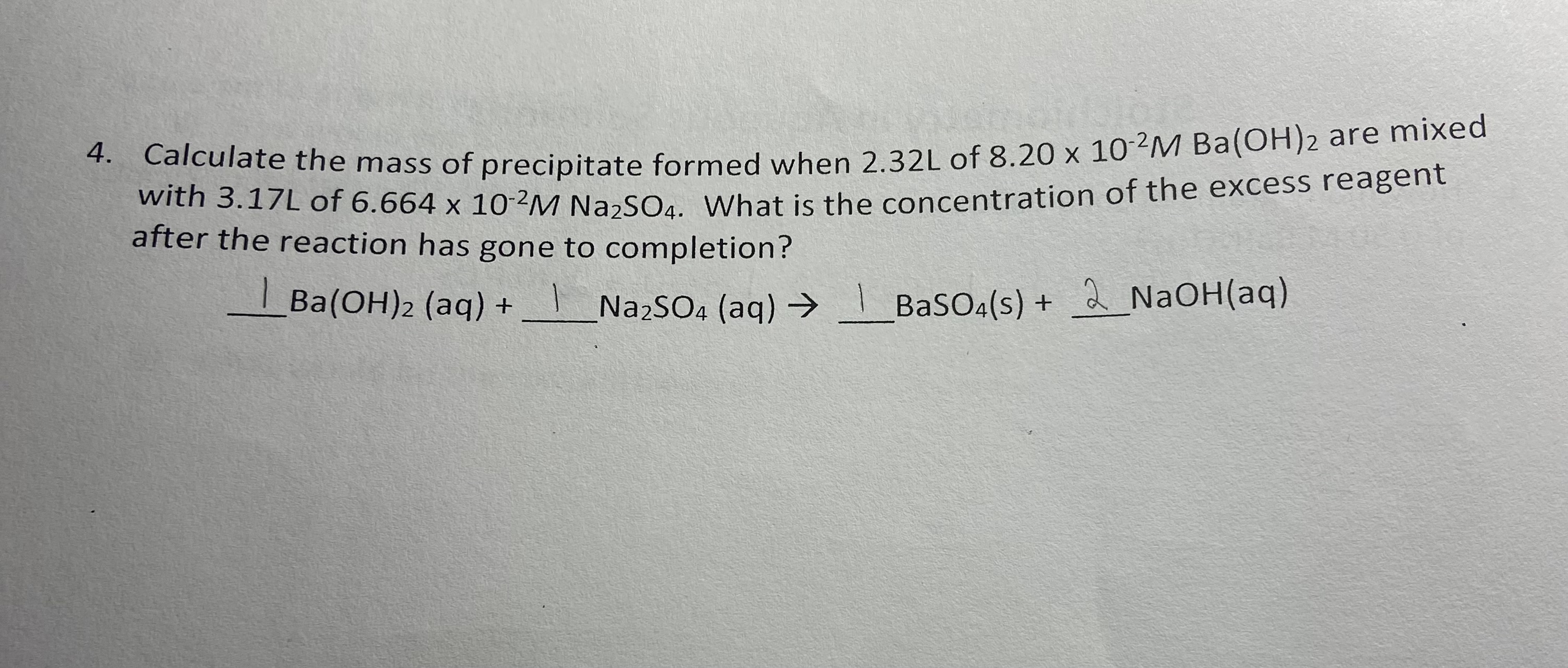 Solved Calculate the mass of precipitate formed when 2.32L | Chegg.com