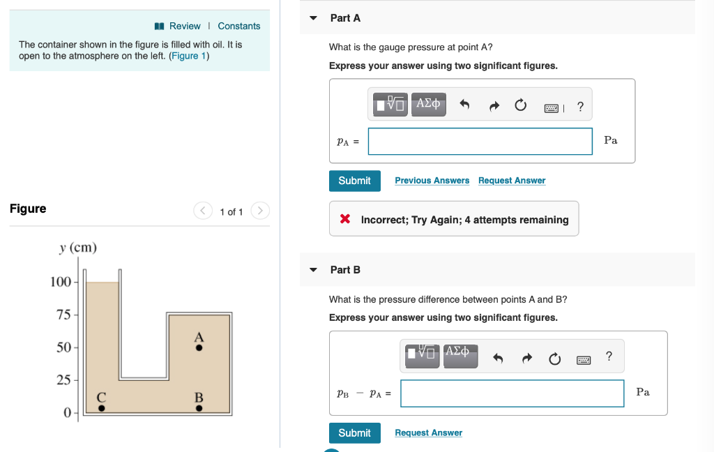 Solved Part A Review Constants The container shown in the | Chegg.com