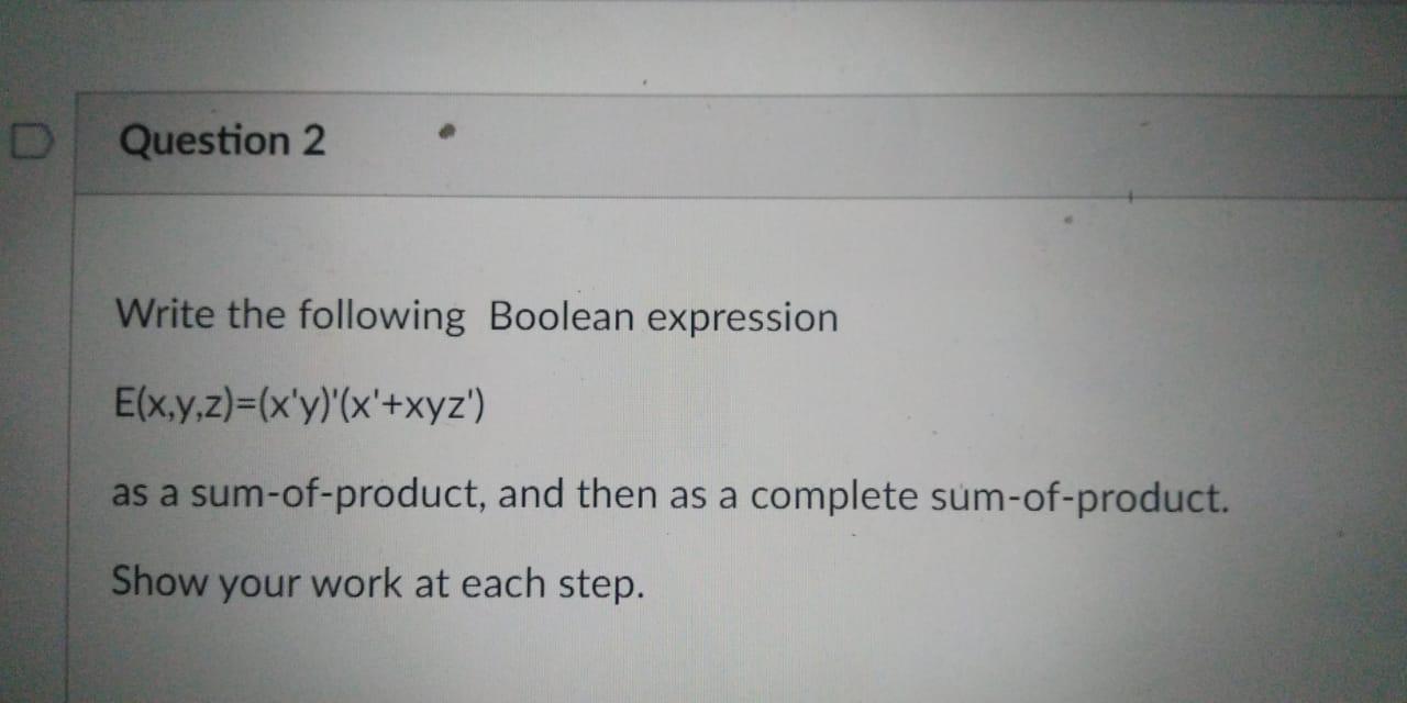 Solved Write the following Boolean expression | Chegg.com