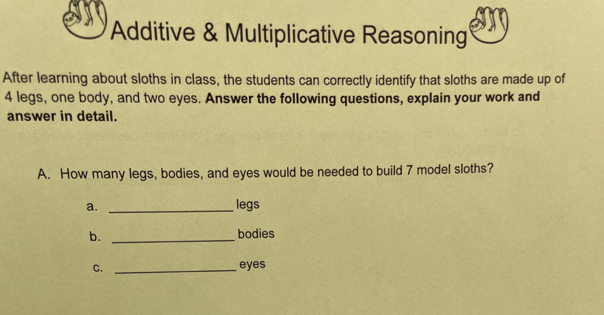 Solved Additive & Multiplicative Reasoning After learning | Chegg.com