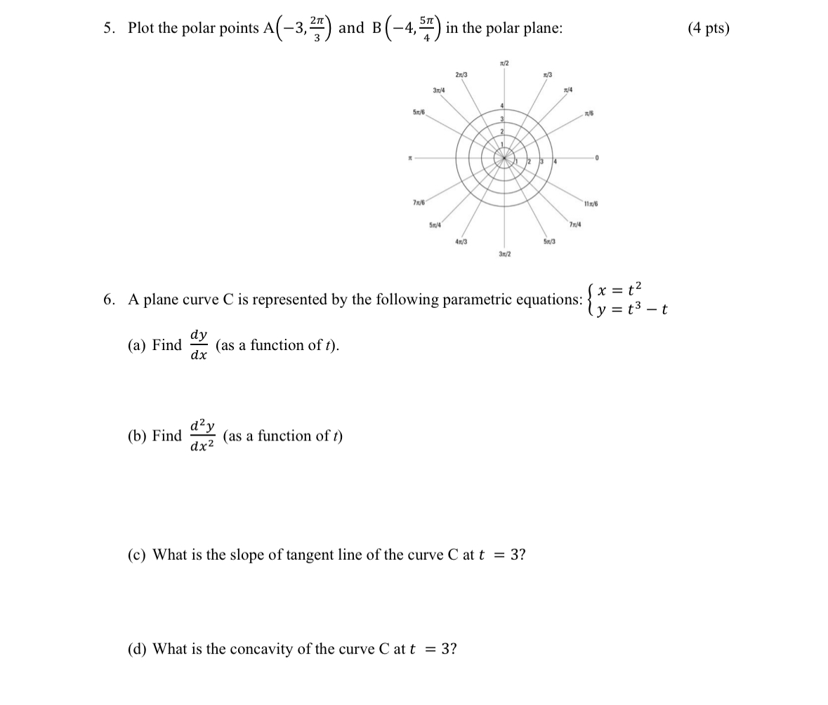 Solved Plot the polar points A(-3,2π3) ﻿and B(-4,5π4) ﻿in | Chegg.com