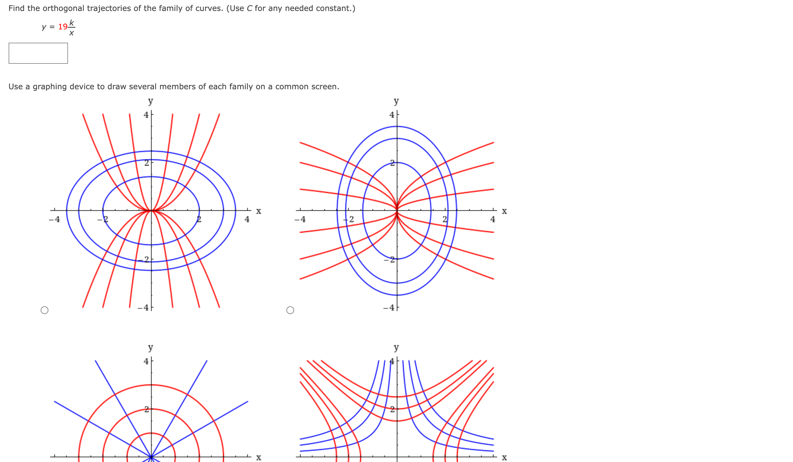 Solved y=19xk Use a graphing device to draw several members | Chegg.com