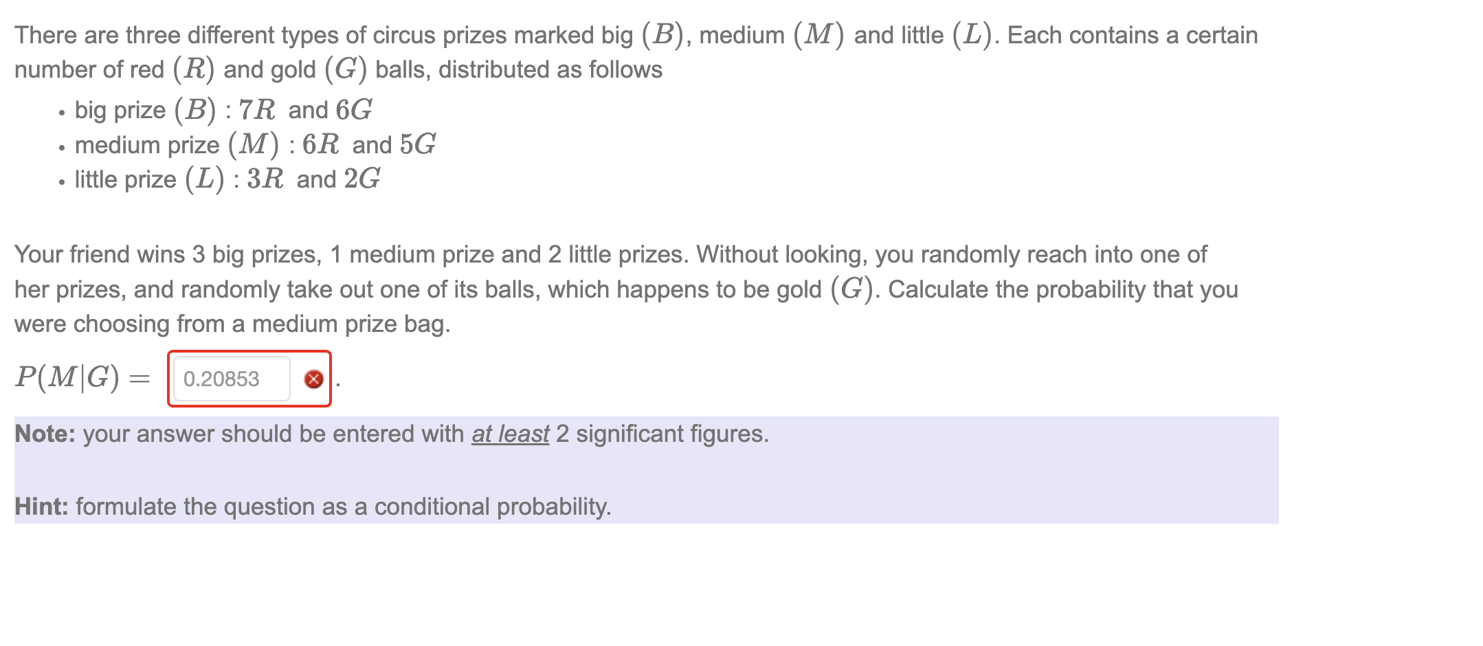 Solved There are three different types of circus prizes | Chegg.com