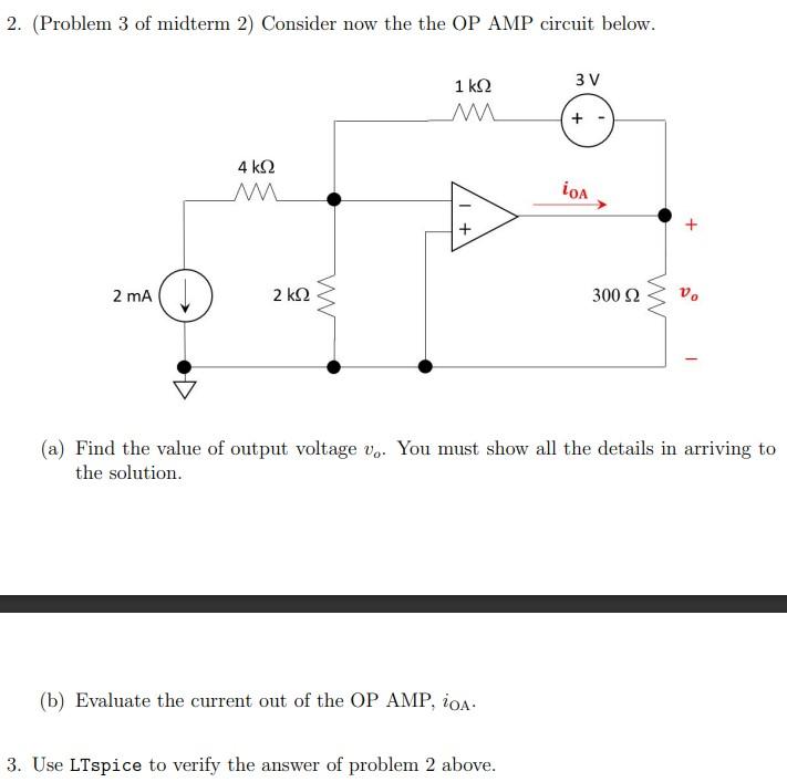 Solved 2. (Problem 3 of midterm 2) Consider now the the OP | Chegg.com
