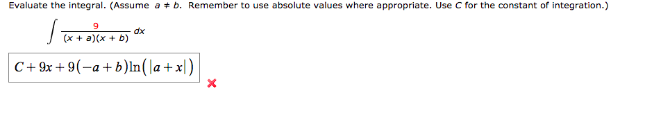 Solved Evaluate the integral. (Assume a # b. Remember to use | Chegg.com