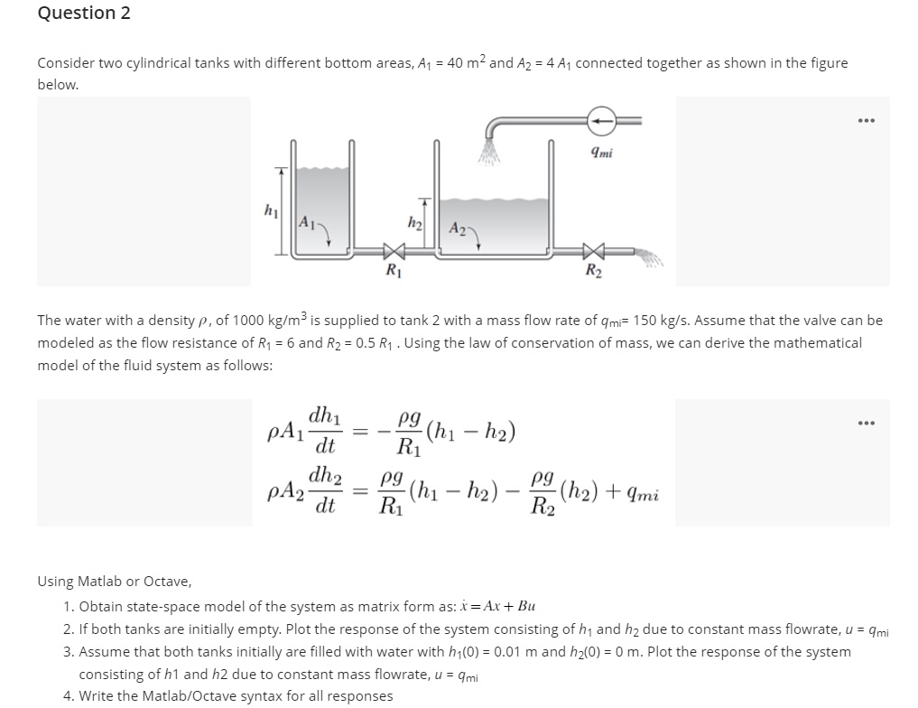 Solved Consider two cylindrical tanks with different bottom | Chegg.com
