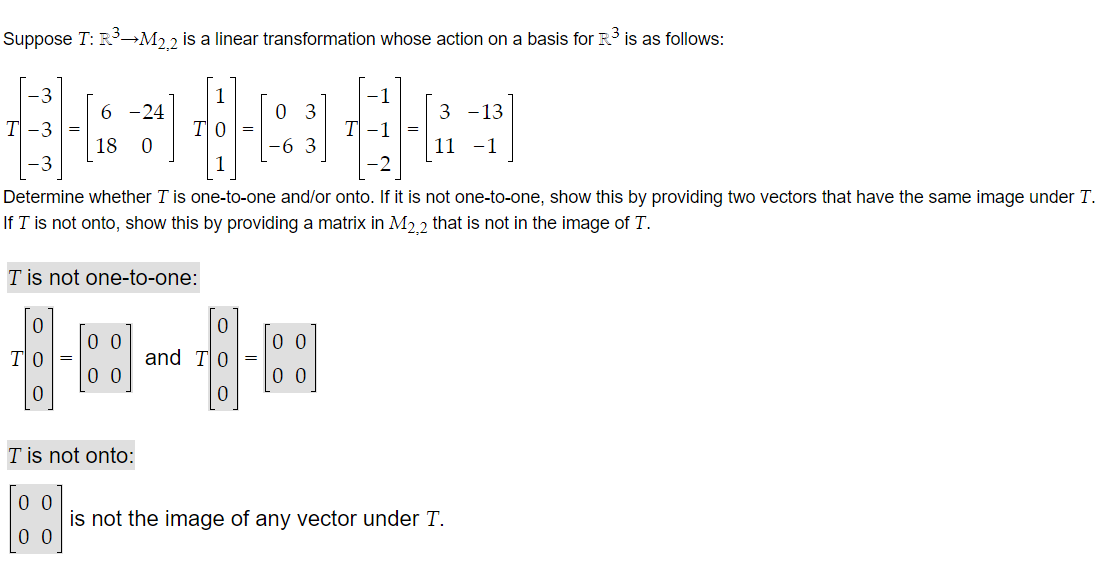 Solved Suppose T: R3—M2.2 is a linear transformation whose | Chegg.com