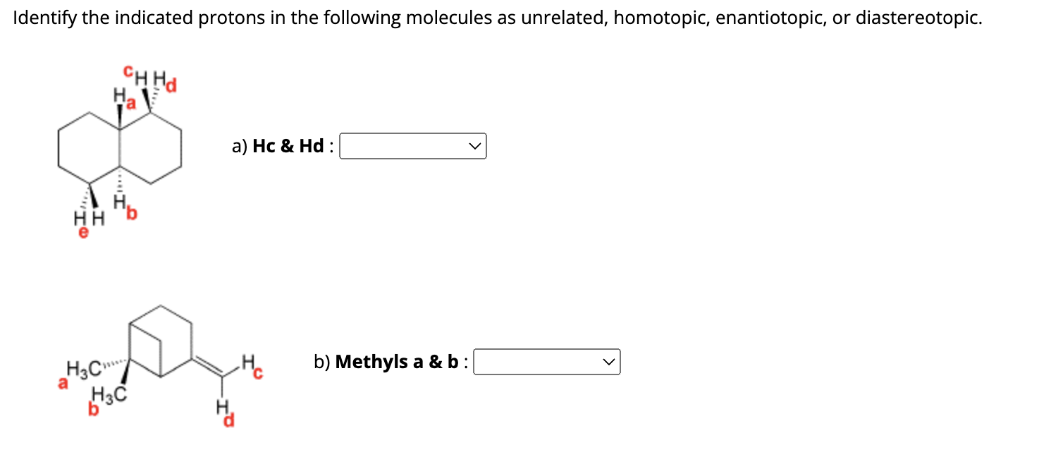 Solved Identify the indicated protons in the following | Chegg.com