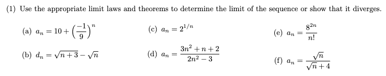 Solved Use the appropriate limit laws and theorems to | Chegg.com