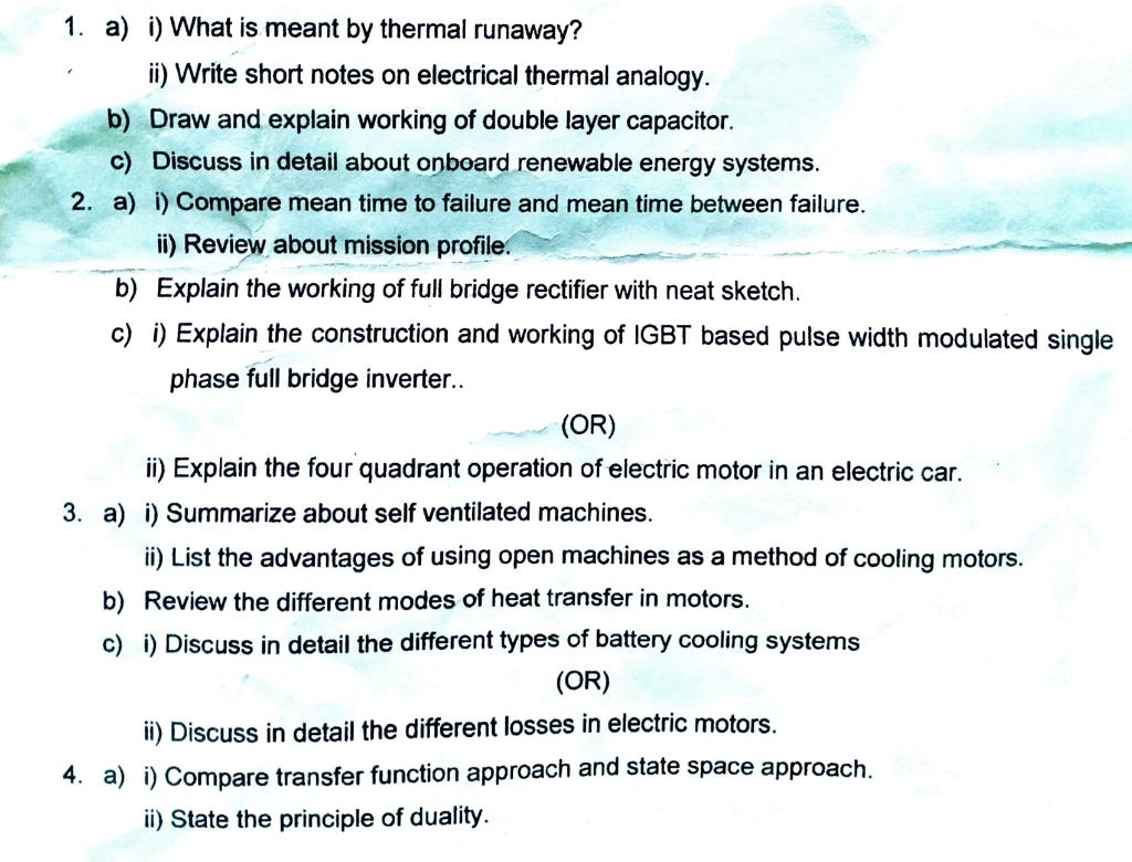 Solved 1. a) i) What is meant by thermal runaway? ii) Write | Chegg.com