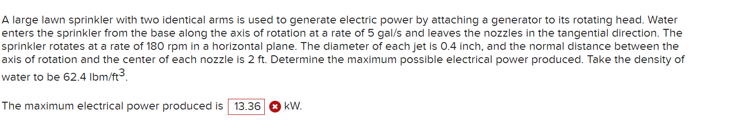 Solved A large lawn sprinkler with two identical arms is | Chegg.com
