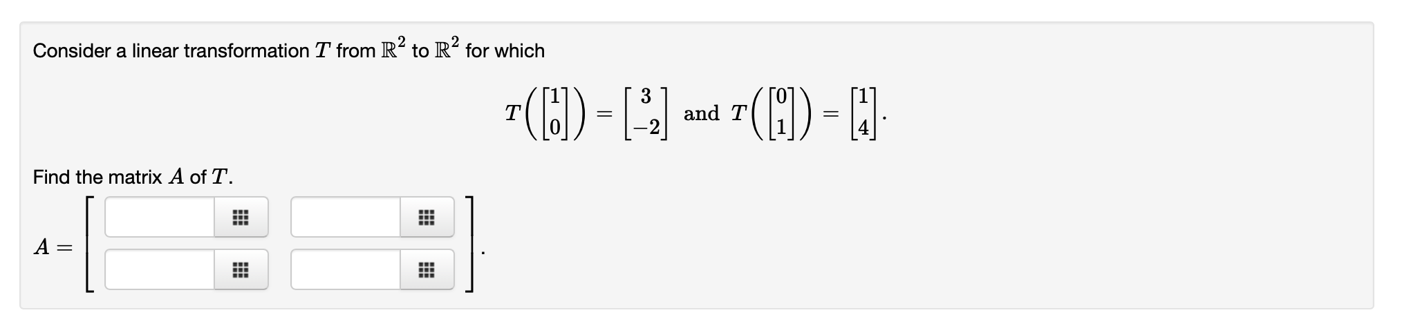 Solved Consider a linear transformation T from R2 to R2 for | Chegg.com
