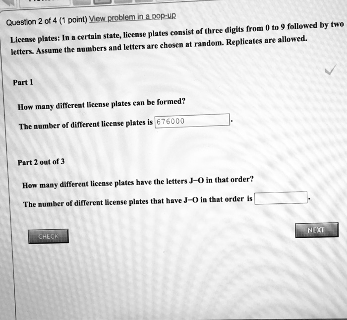 Solved Question 2 of 4 (1 point) View problem in a pop-up | Chegg.com
