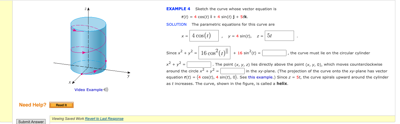Solved EXAMPLE 4 Sketch the curve whose vector equation is | Chegg.com