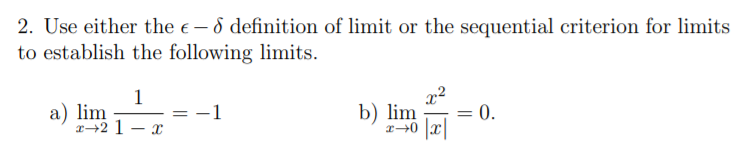 Solved 2. Use either the e-8 definition of limit or the | Chegg.com