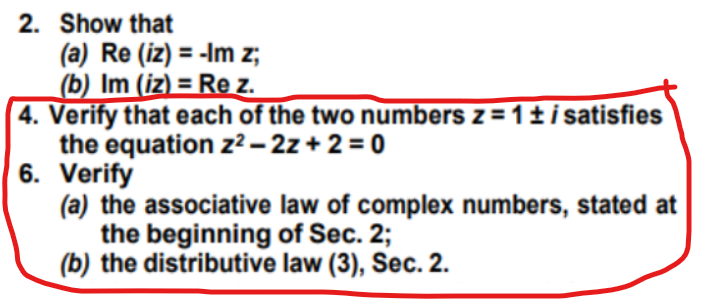 2. Show that (a) Re(iz)=−Imz; (b) Im(iz)=Rez. 4. | Chegg.com
