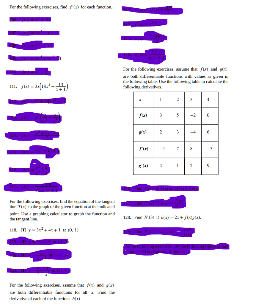 Solved For the following exercises, find f′(x) for each | Chegg.com