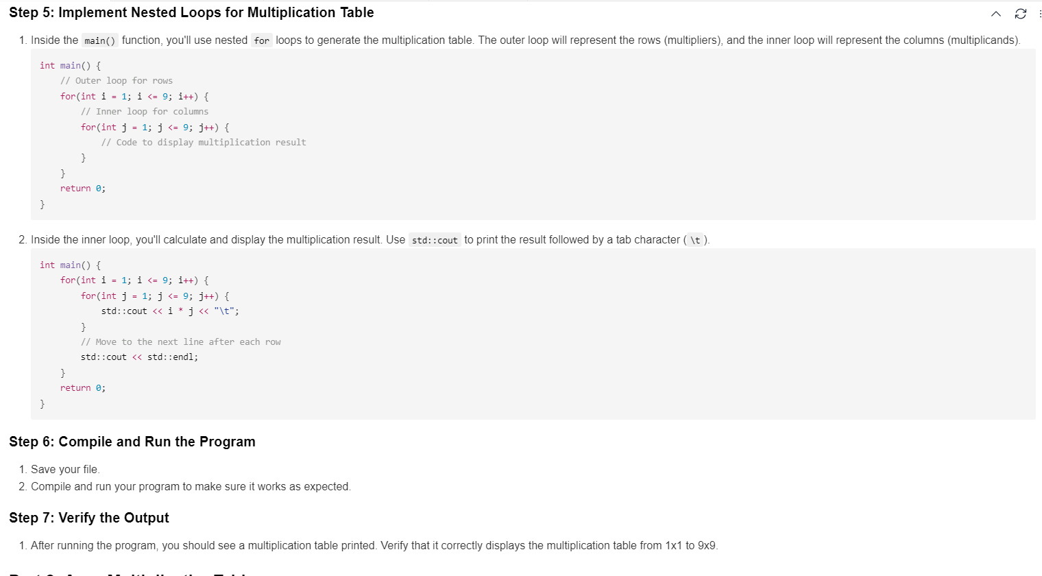 Solved will display the same multiplication table but will | Chegg.com