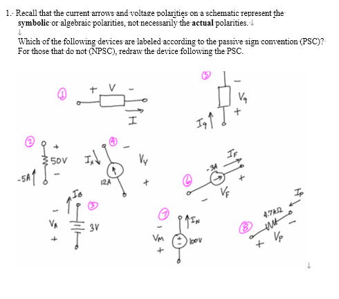 Solved Recall that the current arrows and voltage polarities | Chegg.com
