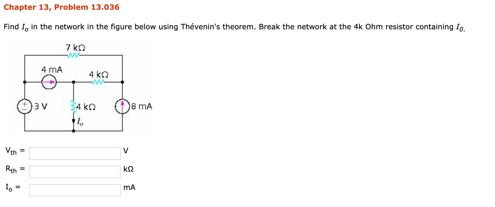 Solved Chapter 13, Problem 13.036 Find I, in the network in | Chegg.com