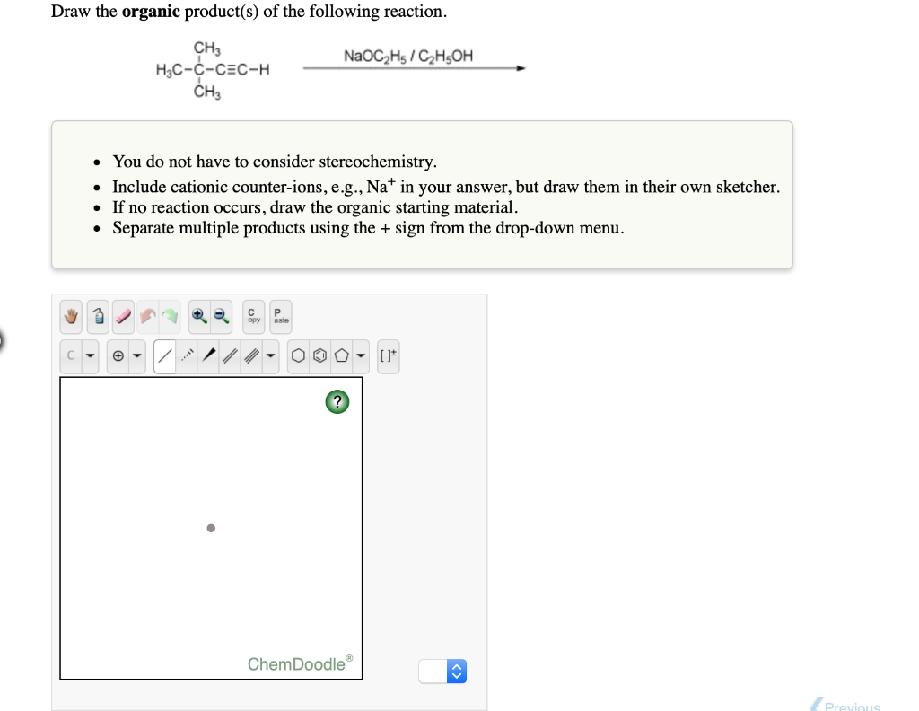 Solved Draw the major organic product(s) of the following | Chegg.com