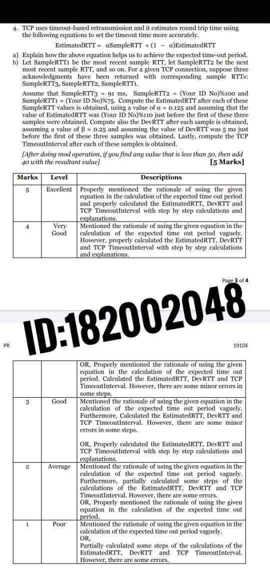4 Tcp Uses Timeout Based Retransmission And It 