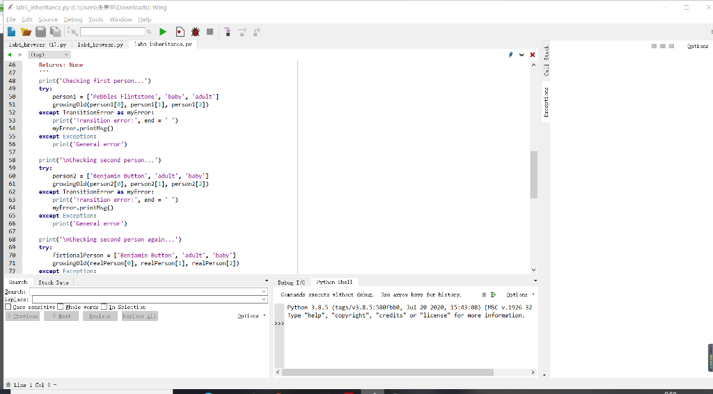 Microsoft Word - Lab 5 - Exceptions 1 / 4 Exercise 1: | Chegg.com