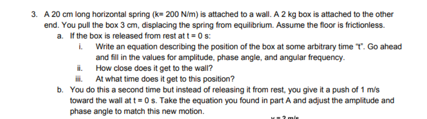 Solved 3. A 20 cm long horizontal spring (k= 200 N/m) is | Chegg.com