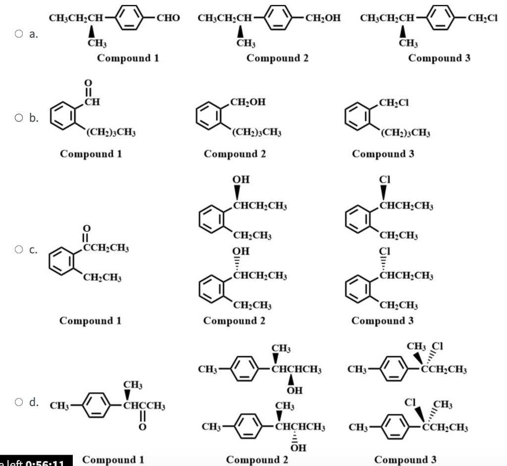 Solved CH3CH2CH CHO CH3CH2CH CH,OH CH3CH2CH CHCI оа. CH3 CH3 | Chegg.com