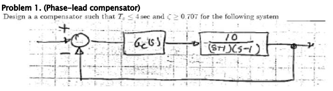 Solved Problem 1. (Phase-lead compensator) Design a a | Chegg.com