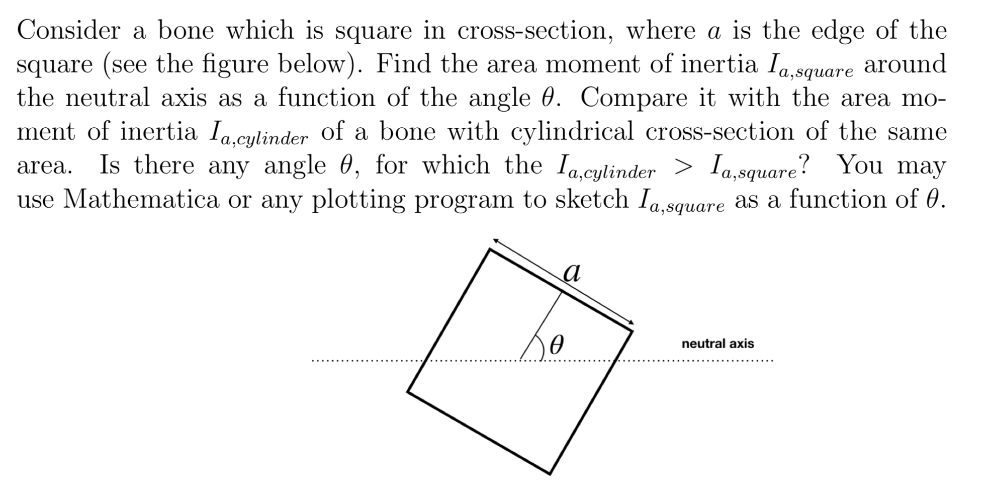 Solved Consider a bone which is square in | Chegg.com