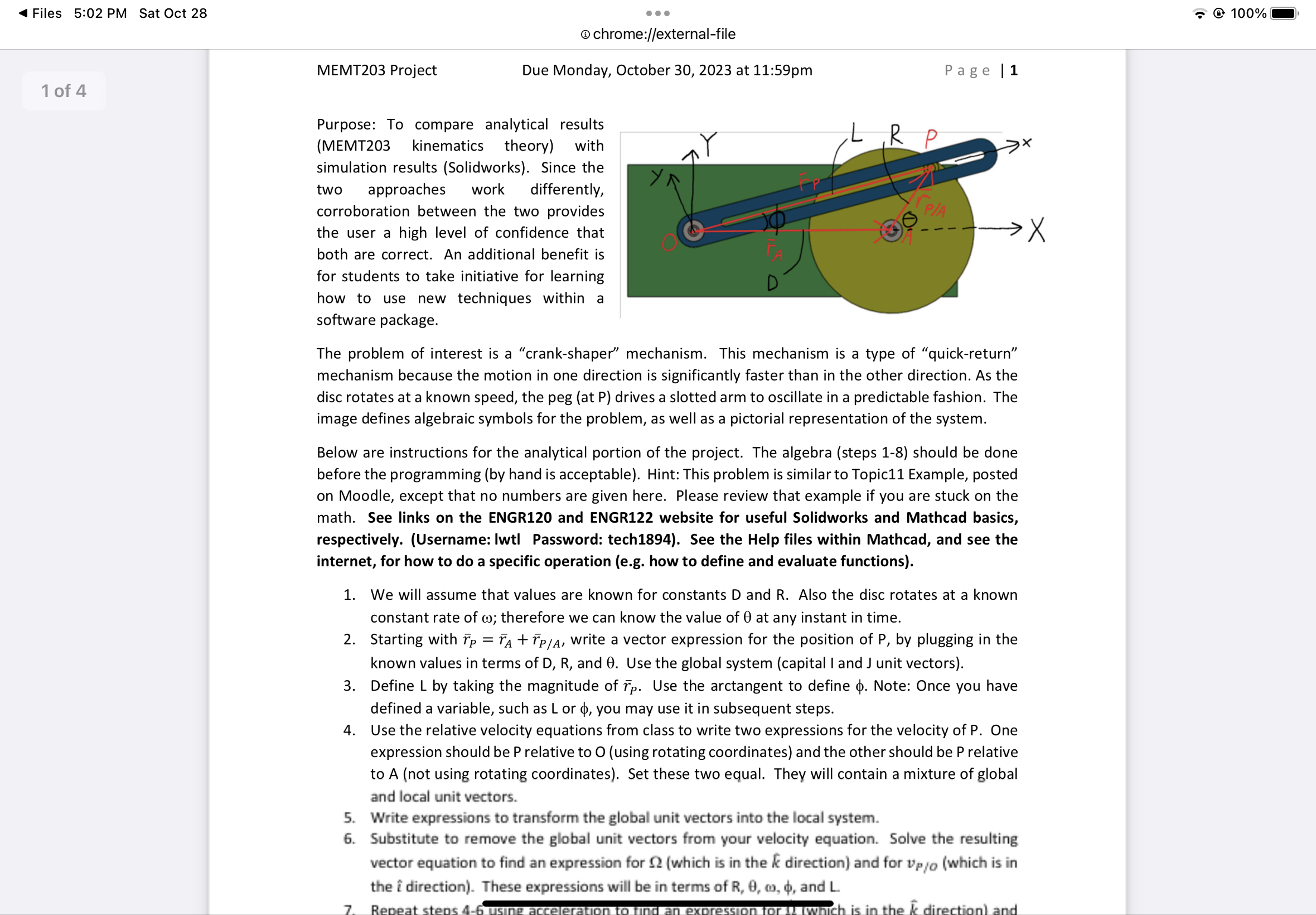 Solved b. Angular Velocity of slotted rod vs time (pick the | Chegg.com