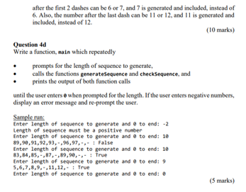 Solved Implement a function, checkSequence. The function has | Chegg.com