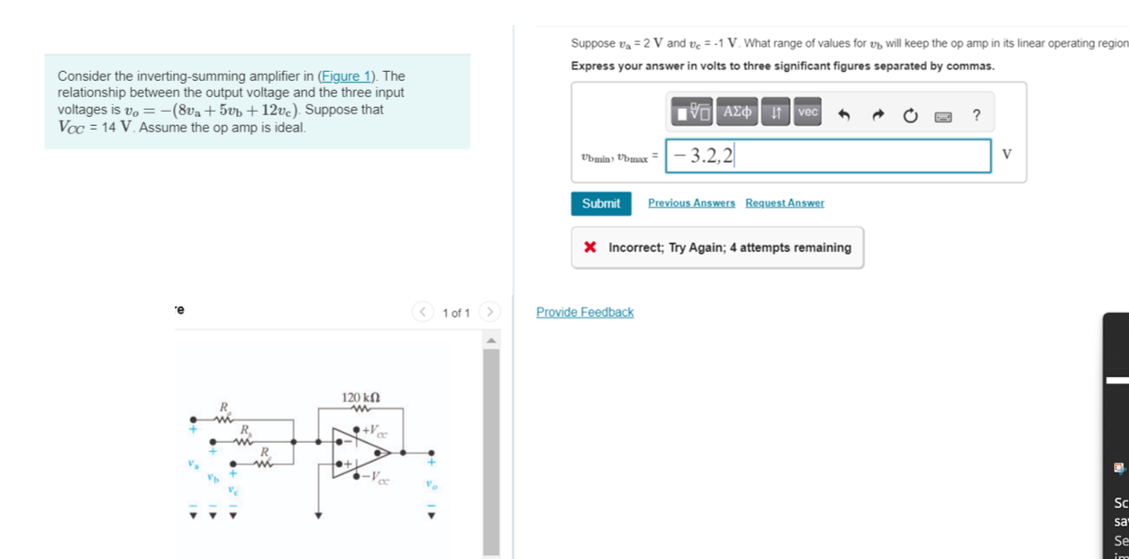 Solved Consider the inverting-summing amplifier in (Figure | Chegg.com
