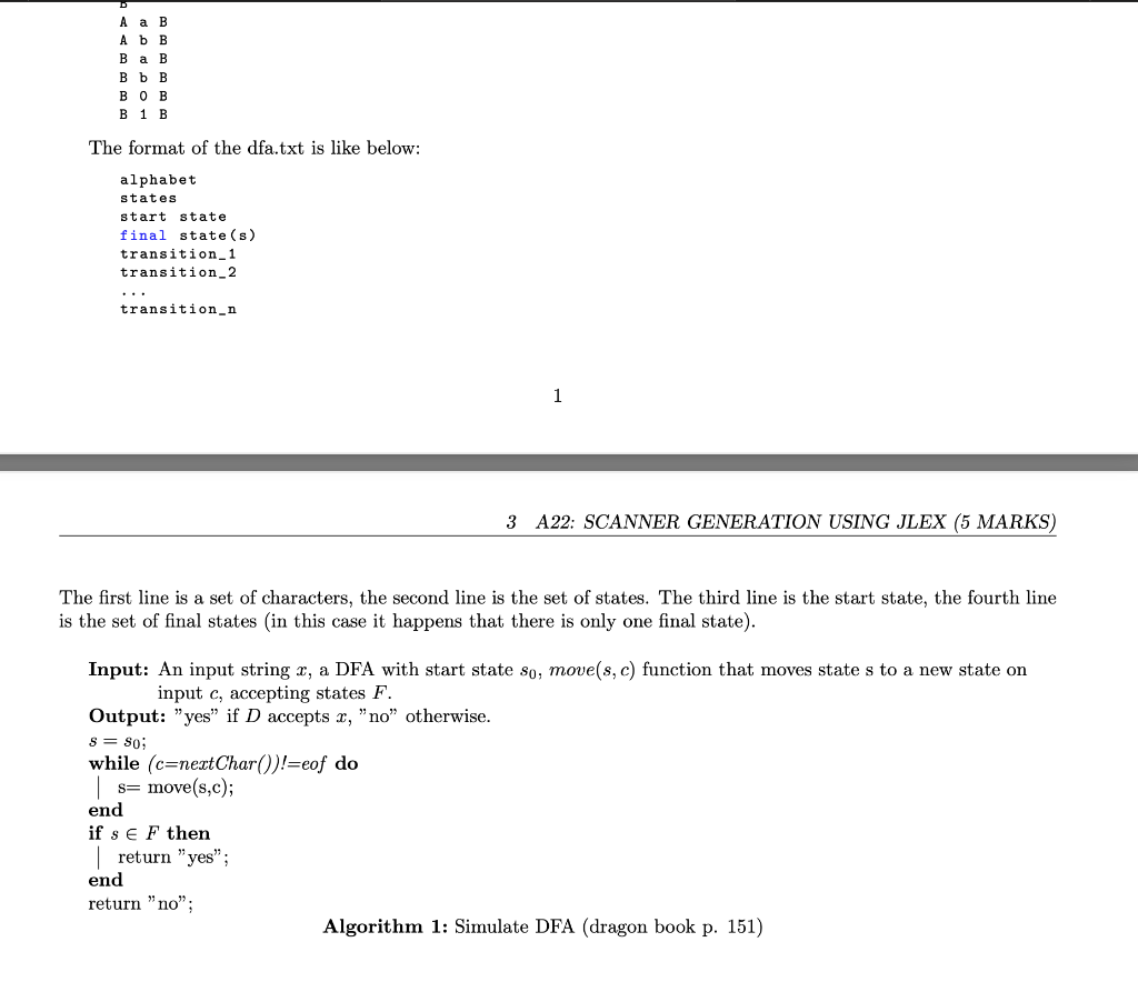 Solved In this assignment you need to write the DFA | Chegg.com
