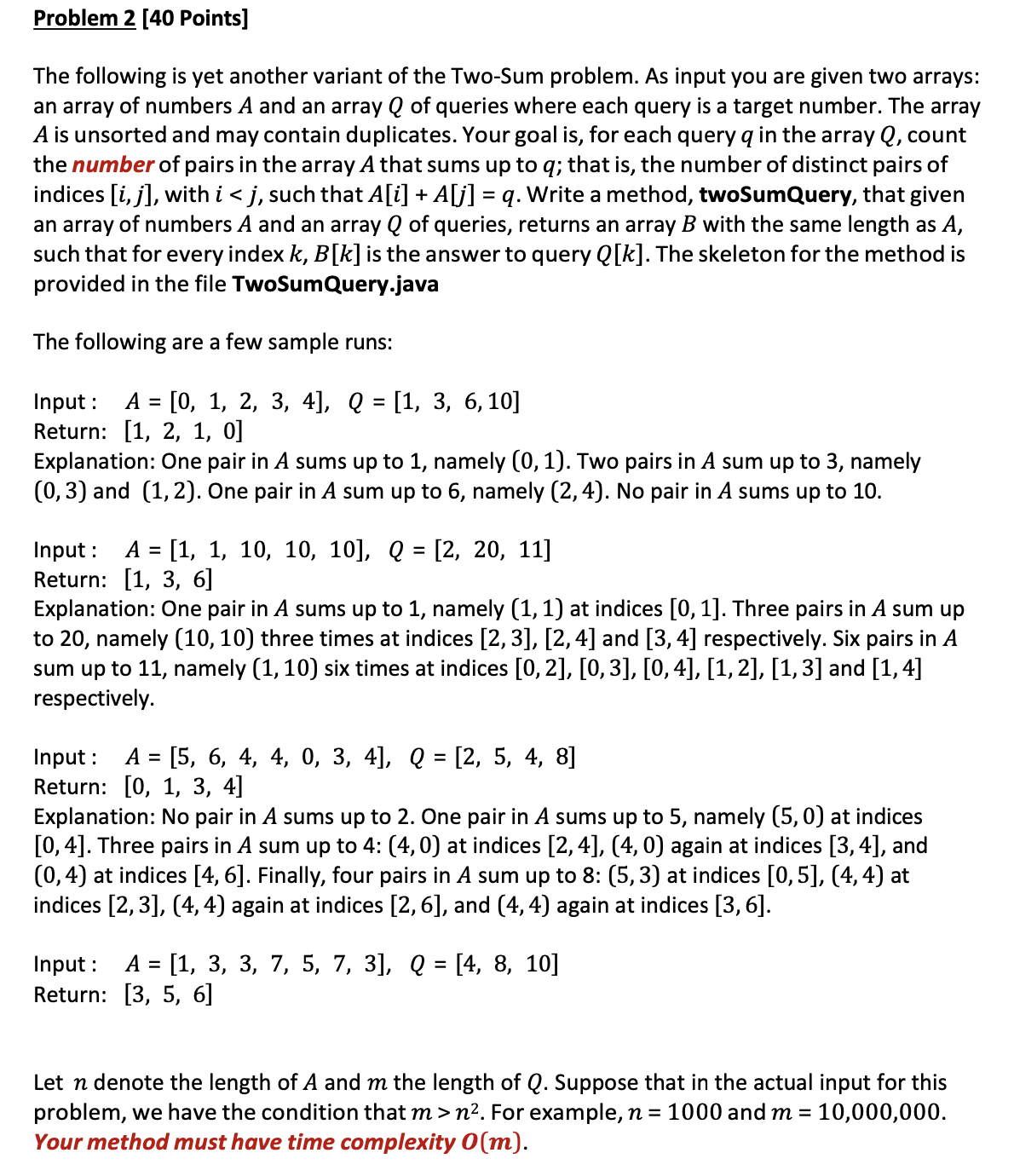 Solved Given an array A of numbers and a window size w, the | Chegg.com