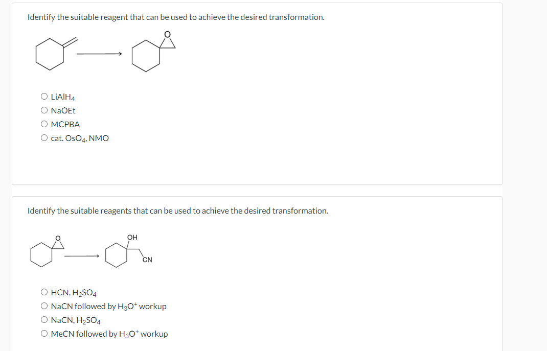 Solved Identify the suitable reagent that can be used to | Chegg.com