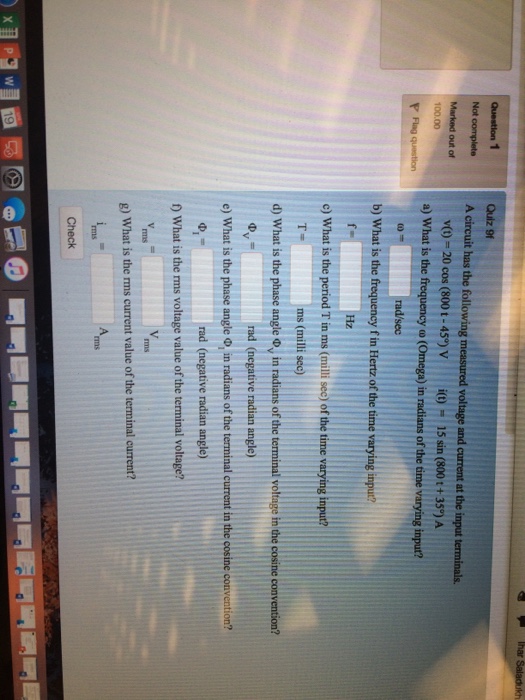 Solved A circuit has the following measured voltage and | Chegg.com